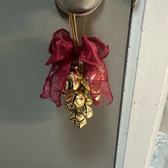 Pottery Barn | Holiday | Pottery Barn Gold And Burgundy Holiday Bells ...